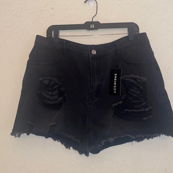 SHEIN | Shorts | Plus Size Distressed Denim Shorts | Poshmark